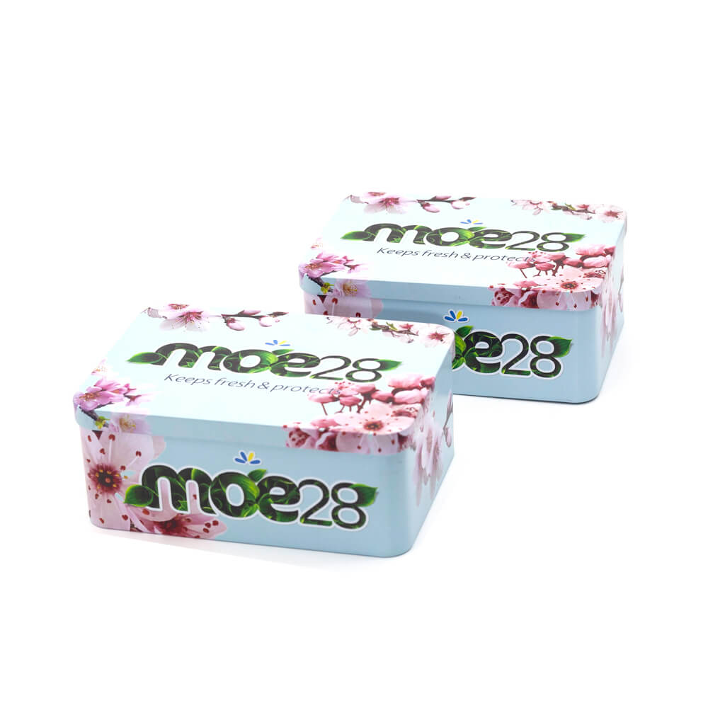 Custom Rectangle Tin Box With Lid For Sanitary Pads Packaging - China ...